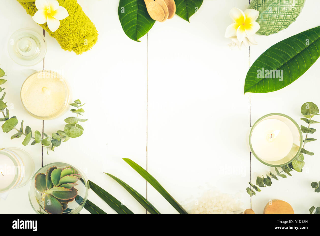 Beauty background with facial cosmetic products Stock Photo - Alamy