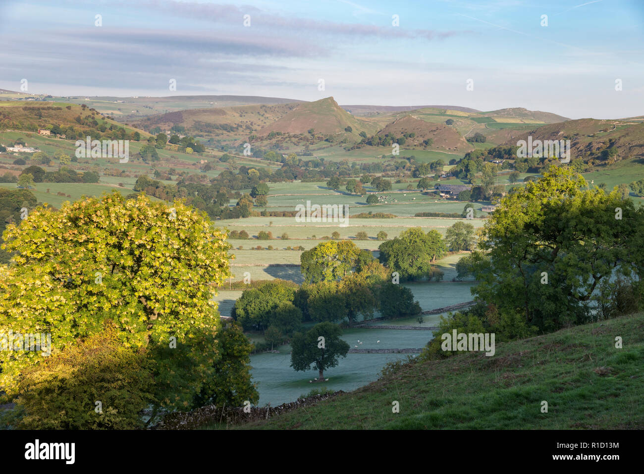 A chilly autumn morning in the Dove Valley around Crowdecote, Buxton ...