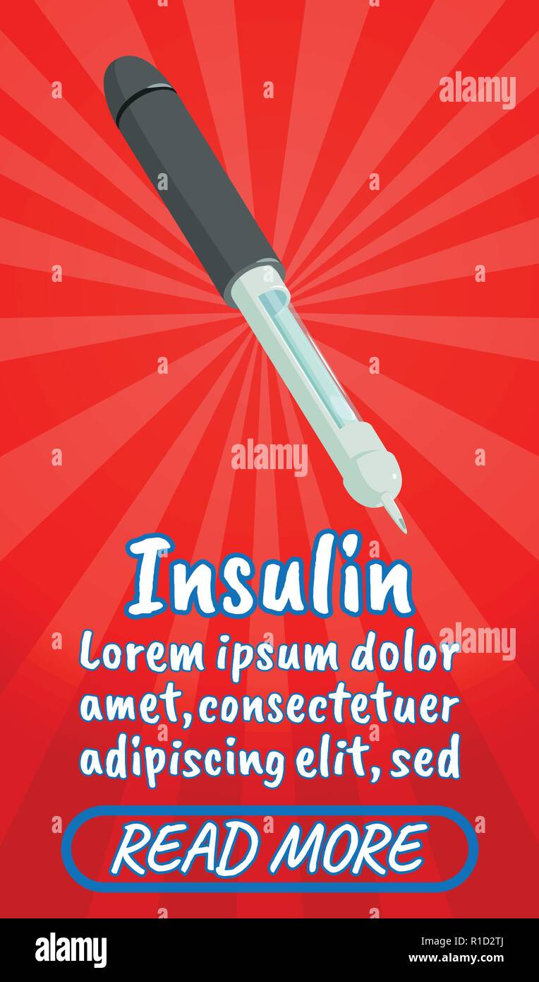 Insulin concept banner, comics isometric style Stock Vector Image & Art ...
