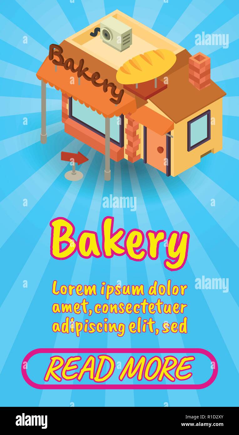 Bakery concept banner, comics isometric style Stock Vector Image & Art ...