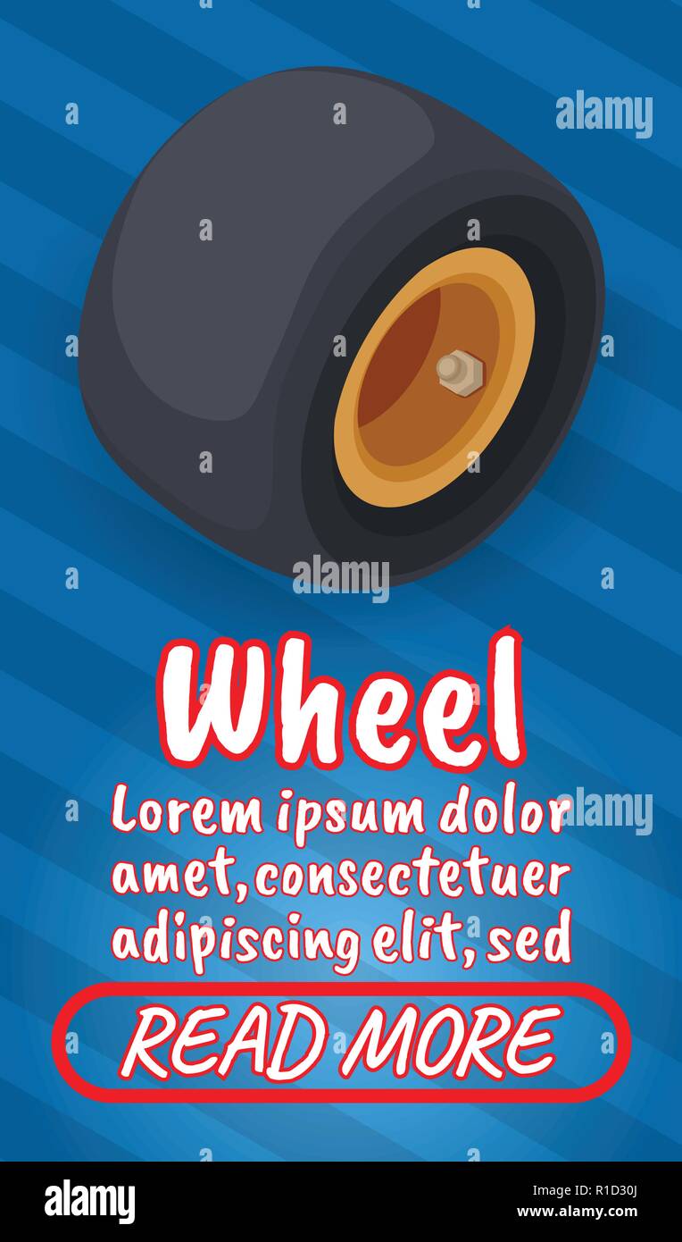 Wheel concept banner, comics isometric style Stock Vector Image & Art ...