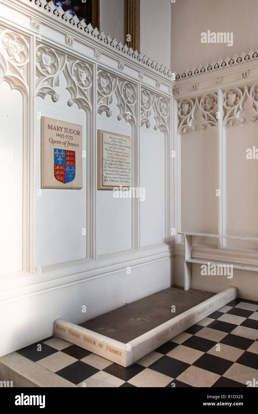 The resting place of Mary Tudor, Queen of France. She was laid to rest ...