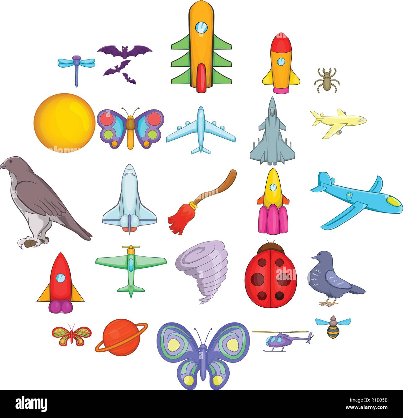 Fly icons set, cartoon style Stock Vector Image & Art - Alamy