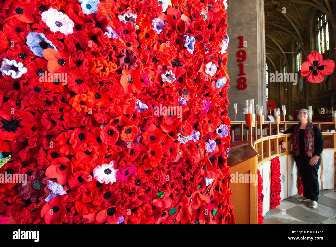 Poppy display to mark the end of World War One in St Mary's Church ...