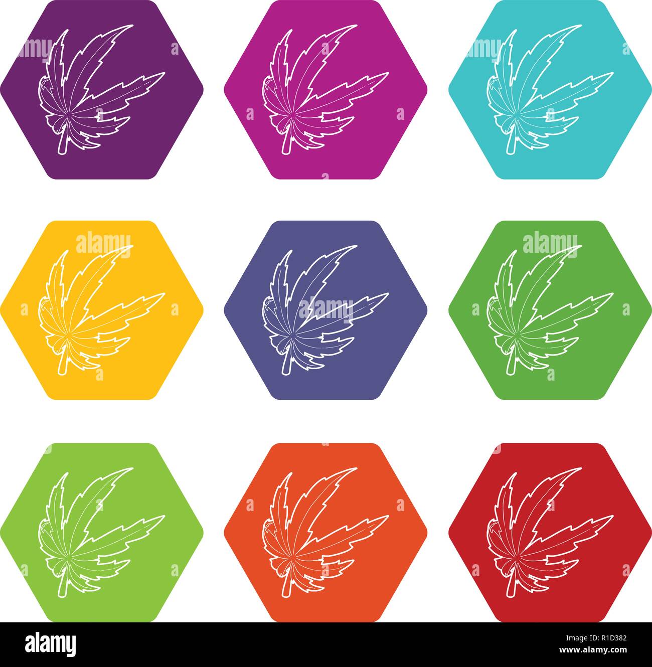 Marijuana leaf icons set 9 vector Stock Vector Image & Art - Alamy