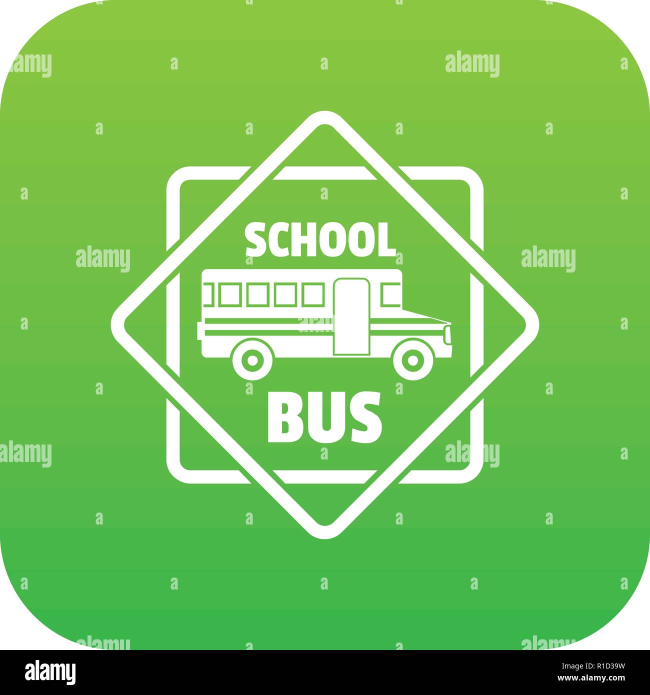 School bus icon green vector Stock Vector Image & Art - Alamy