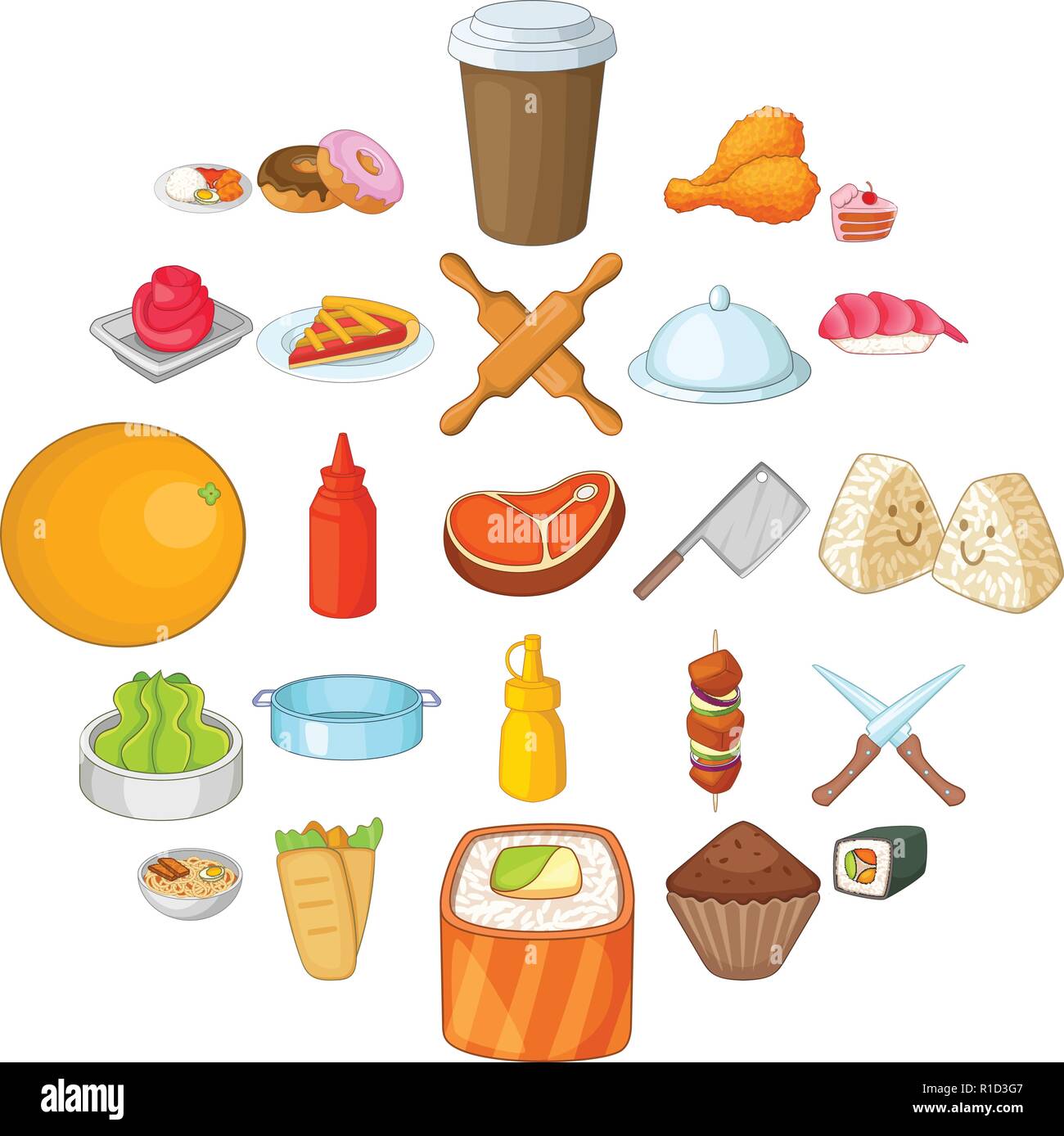 Ingredient icons set, cartoon style Stock Vector Image & Art - Alamy