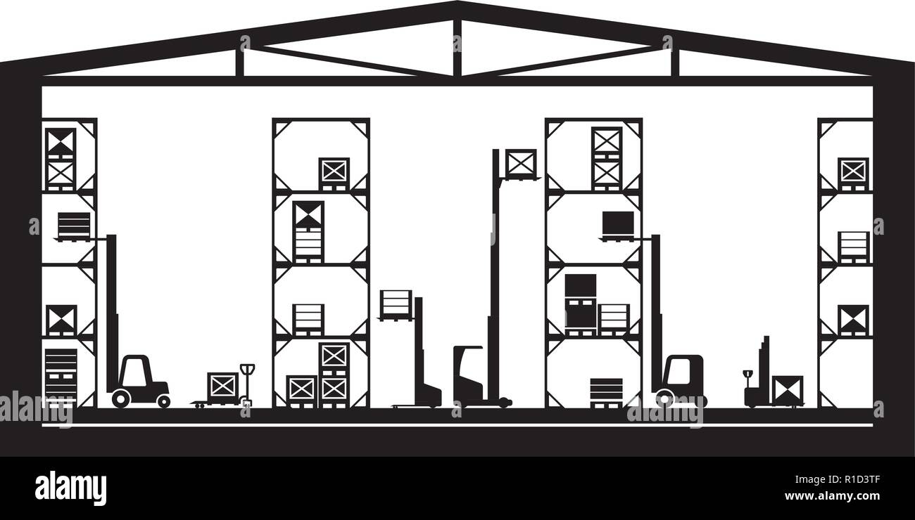 Warehouse machinery equipment - vector illustration Stock Vector Image ...