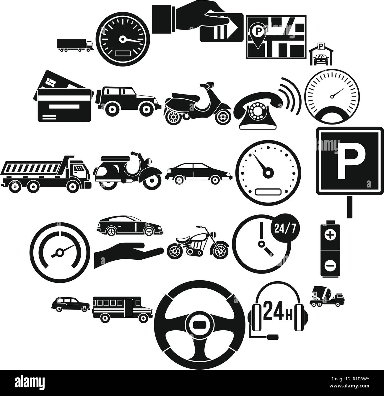 Parking icons set, simple style Stock Vector Image & Art - Alamy