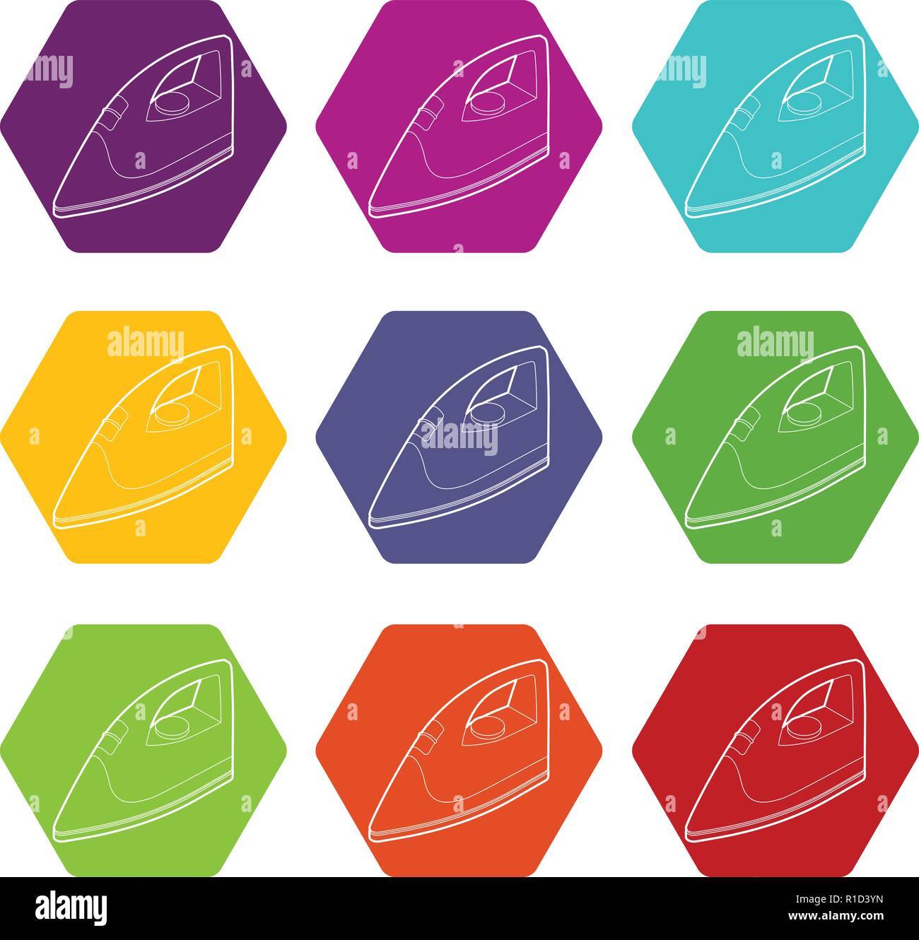 Iron icons set 9 vector Stock Vector Image & Art - Alamy