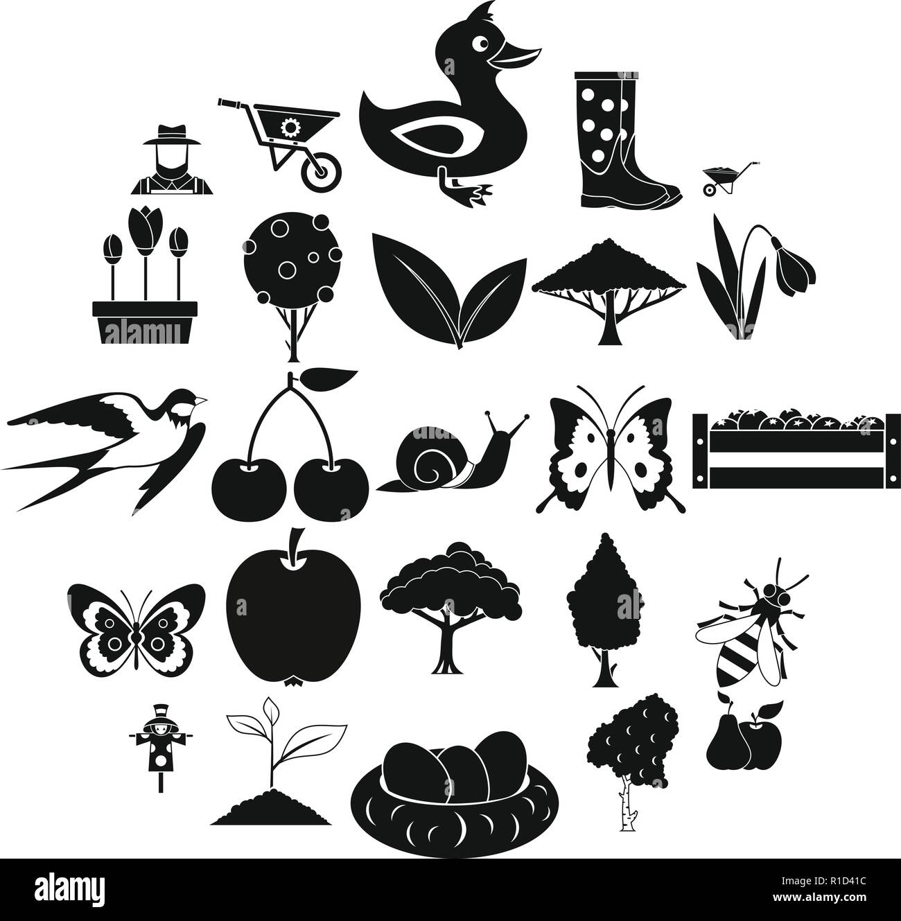Plant icons set, simple style Stock Vector Image & Art - Alamy