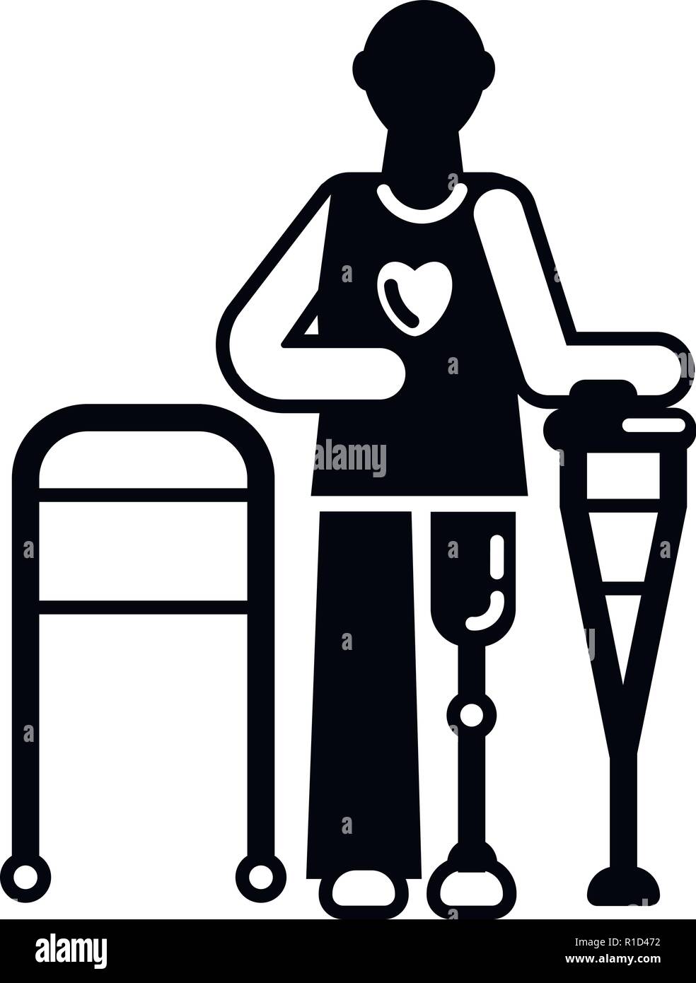 Man leg prosthesis icon, simple style Stock Vector Image & Art - Alamy