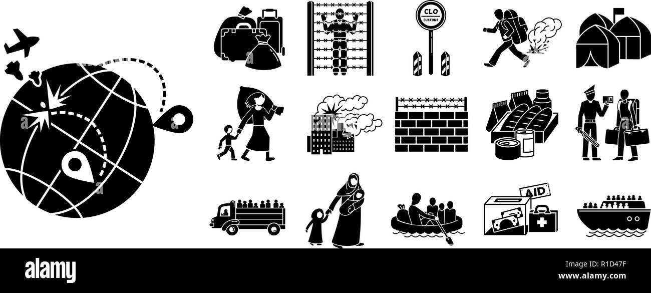 Immigration icon set, simple style Stock Vector Image & Art - Alamy