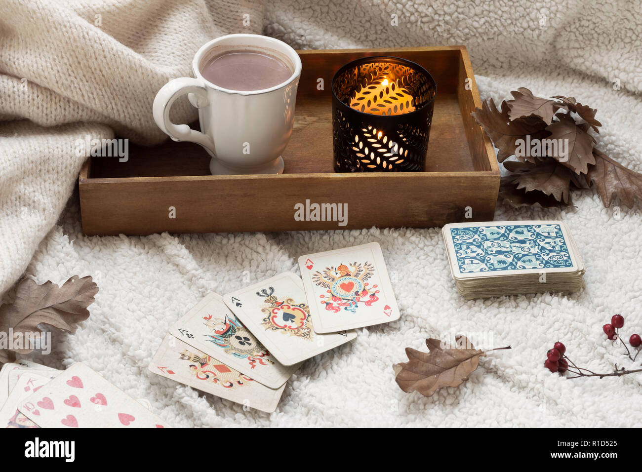 playing cards vintage composition Stock Photo - Alamy