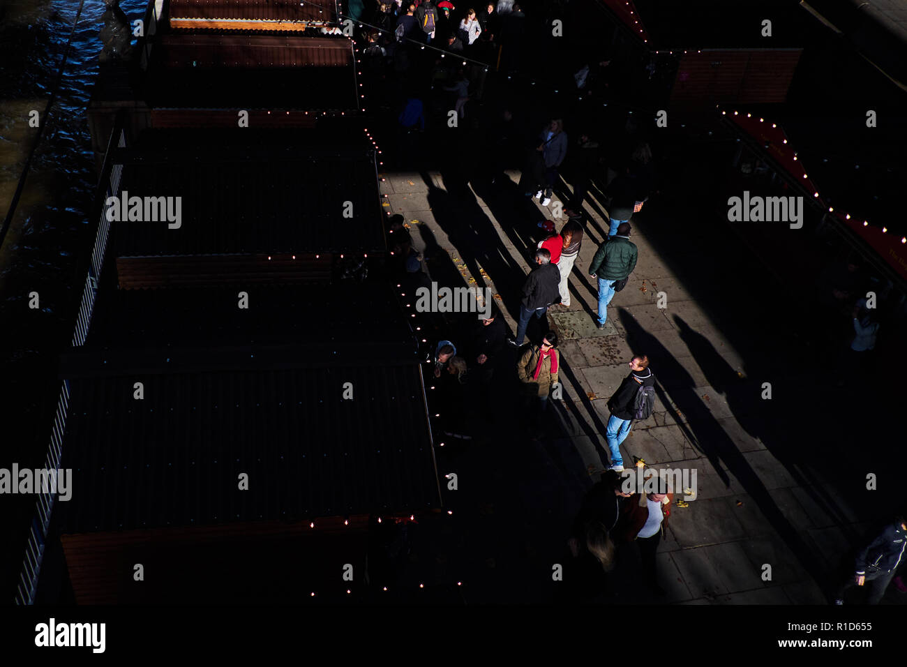 Market under Brige Stock Photo - Alamy