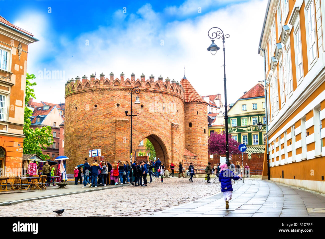 Warsaw, Poland - May 07, 2017: barbican fortress in Warsaw ...