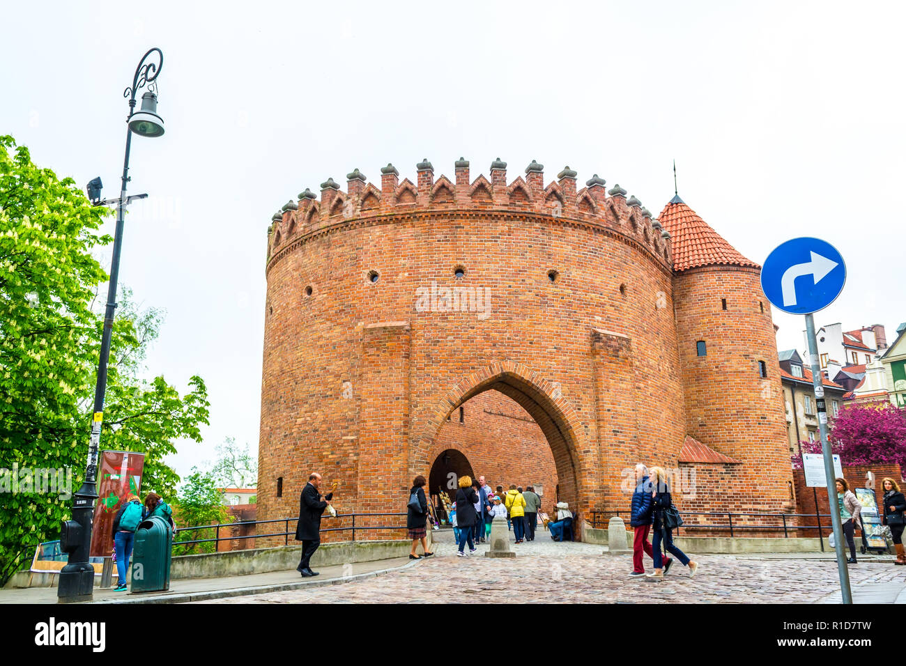 Warsaw, Poland - May 07, 2017: barbican fortress in Warsaw ...