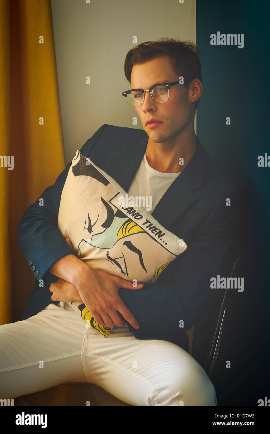 Male model sitting chair hi-res stock photography and images - Alamy