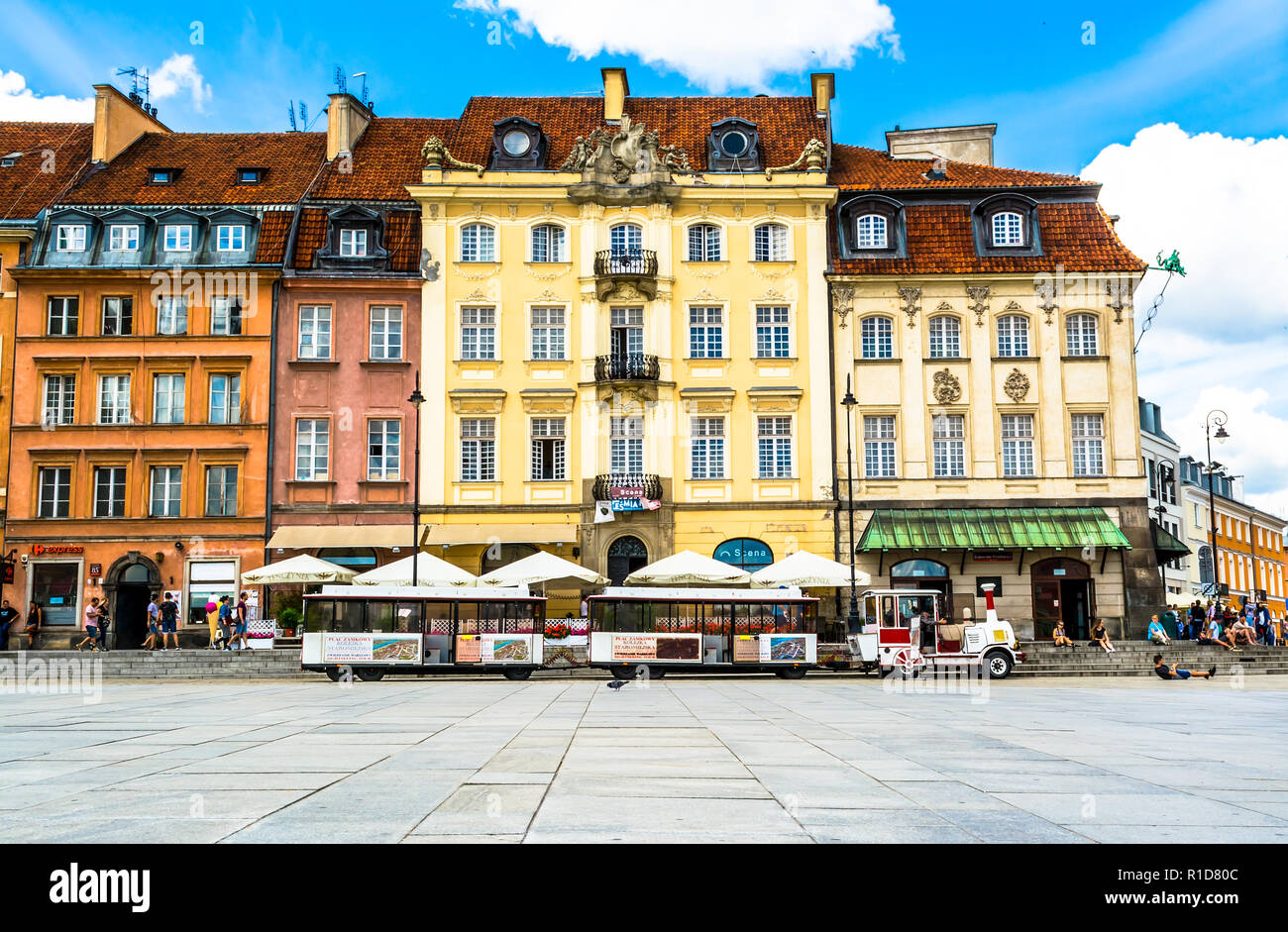 Warsaw, Poland - July 14, 2017: Plac Zamkowy. Colorful houses in the ...