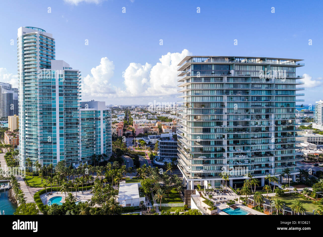 Miami Beach Florida,aerial overhead view Apogee Condominium,Murano At ...