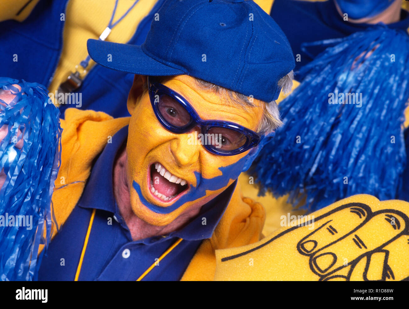 Enthusiastic Sports Fans with Painted Faces at a Game, USA Stock Photo ...