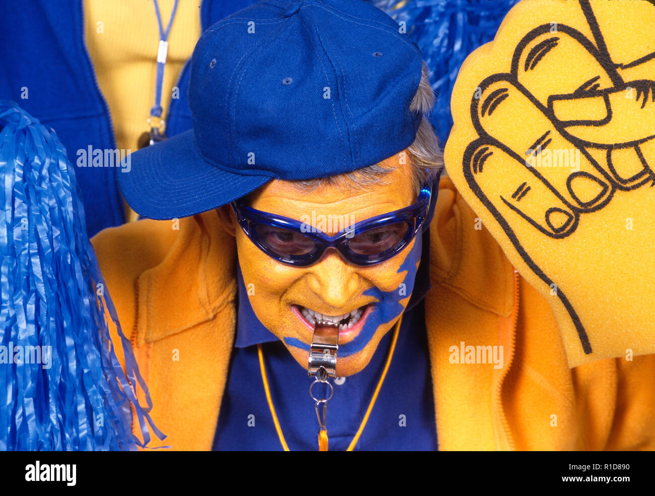 Enthusiastic Sports Fans with Painted Faces at a Game, USA Stock Photo ...