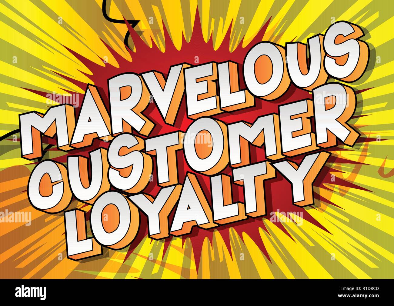 Marvelous Customer Loyalty - Vector illustrated comic book style phrase ...