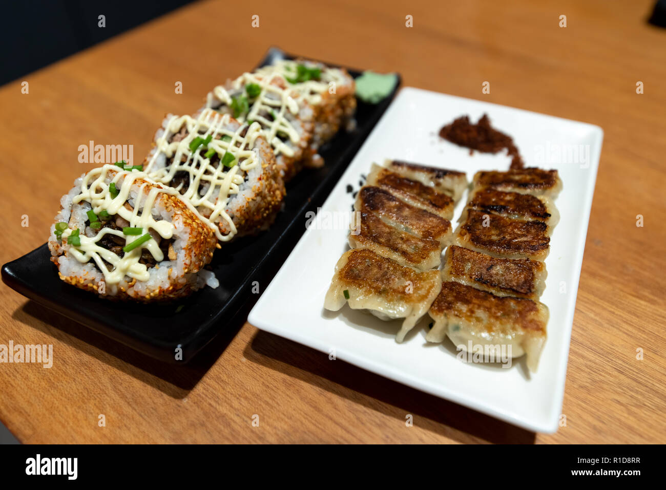 Japanese dimsum Gyoza with rice roll, Philippines Stock Photo - Alamy
