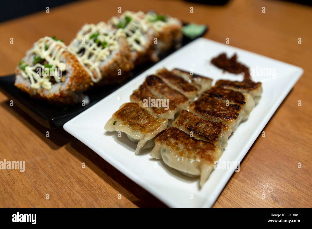 Japanese dimsum Gyoza with rice roll, Philippines Stock Photo - Alamy