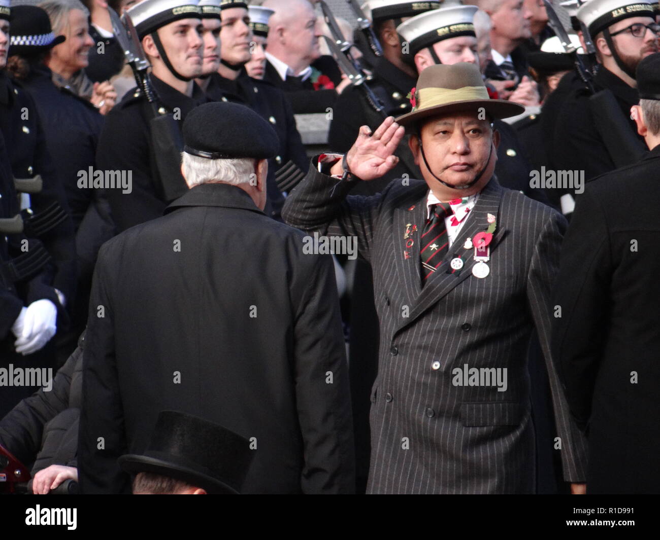 London, UK. 11th Nov 2018. Remembrance Day service at Cenotaph marks ...