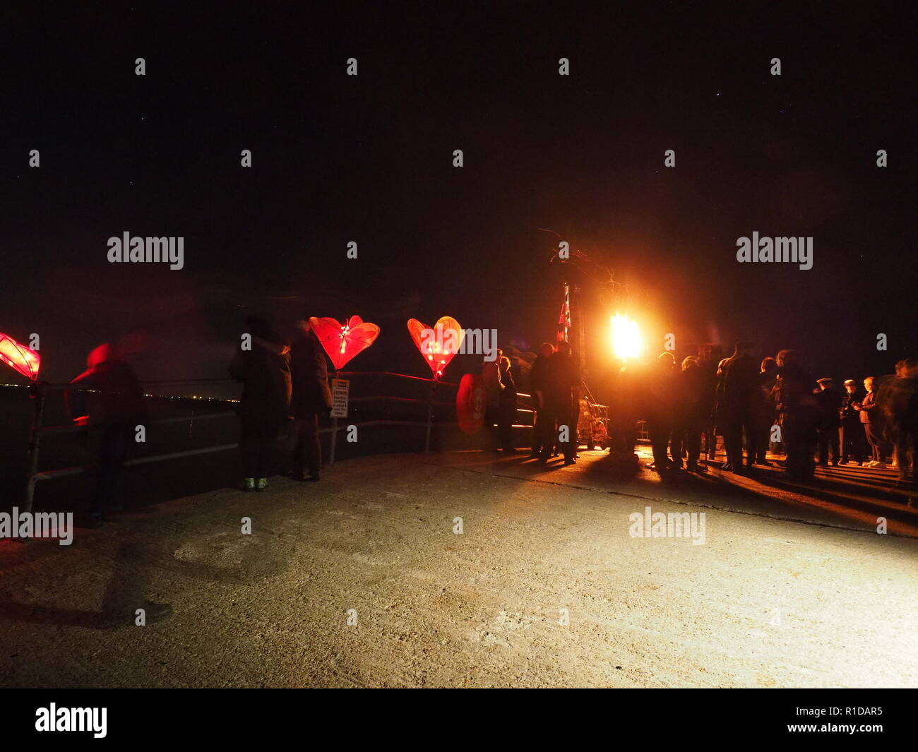 Sheerness, Kent, UK. 11th Nov, 2018. 8th Sheppey Scouts lit a beacon on ...