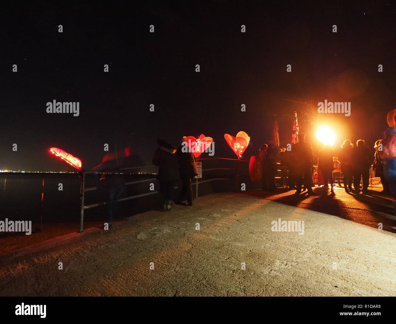 Sheerness, Kent, UK. 11th Nov, 2018. 8th Sheppey Scouts lit a beacon on ...