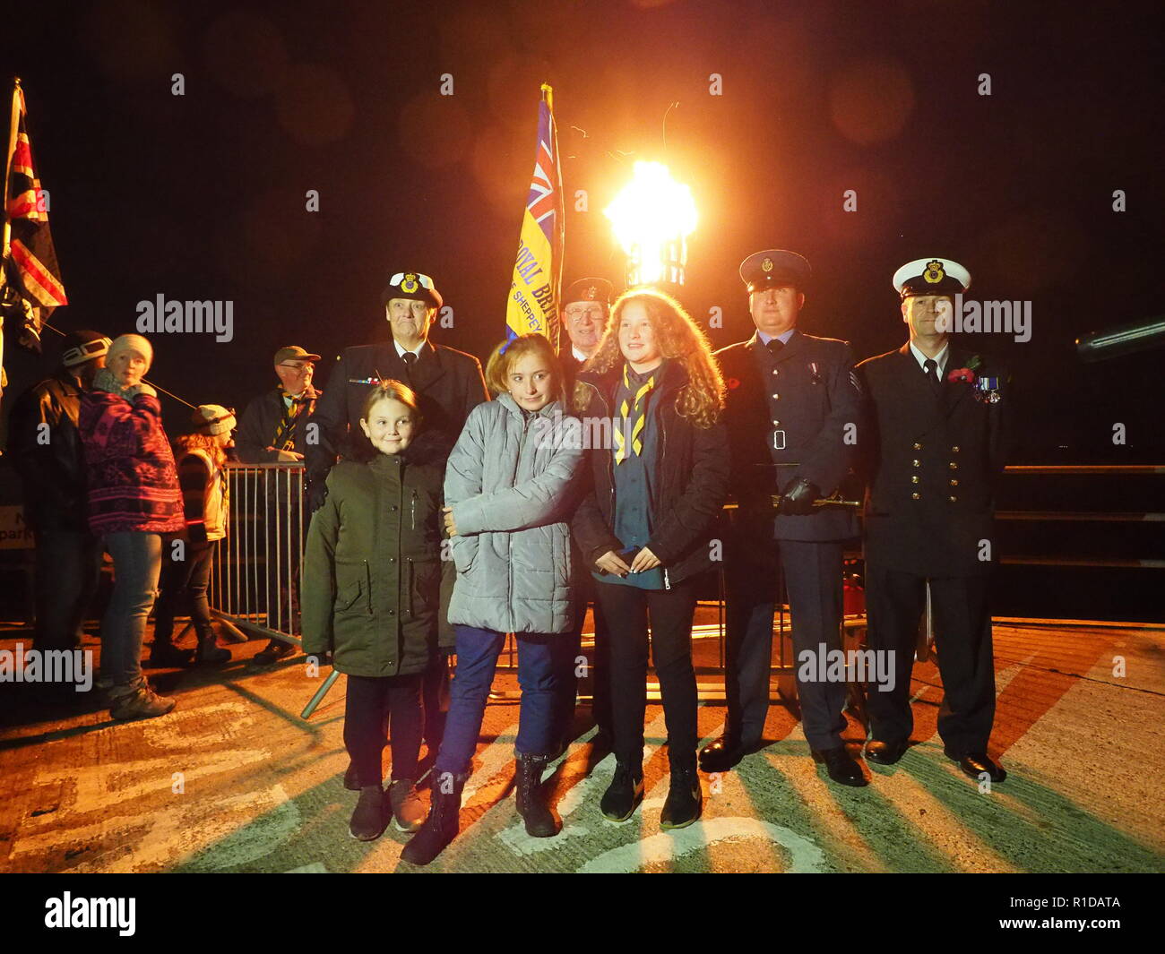 Sheerness, Kent, UK. 11th Nov, 2018. 8th Sheppey Scouts lit a beacon on ...