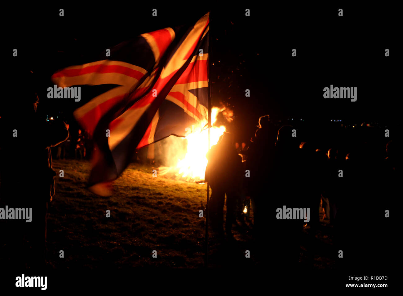 Chichester, West Sussex, UK. 11th Nov 2018. Goodwood Remembrance Beacon ...