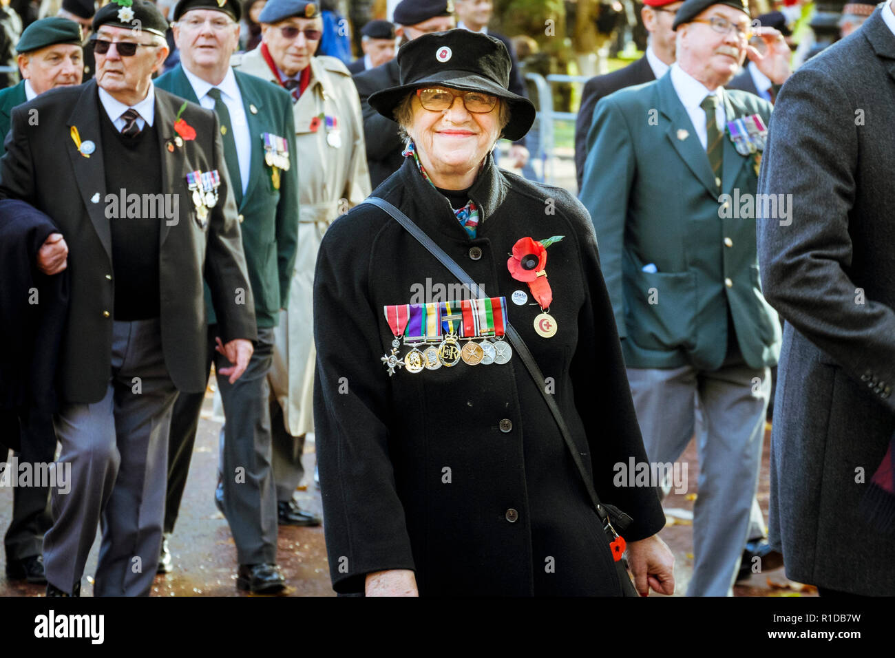 London, UK. 11th November 2018. Military veterans participate in ...