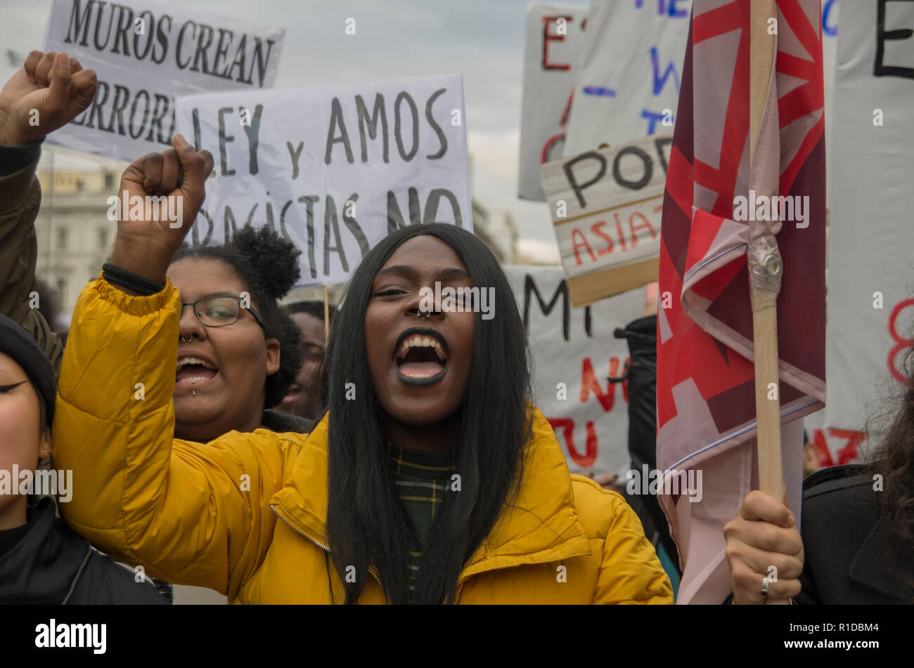 Hundreds of people of different nationalities protested against racism ...