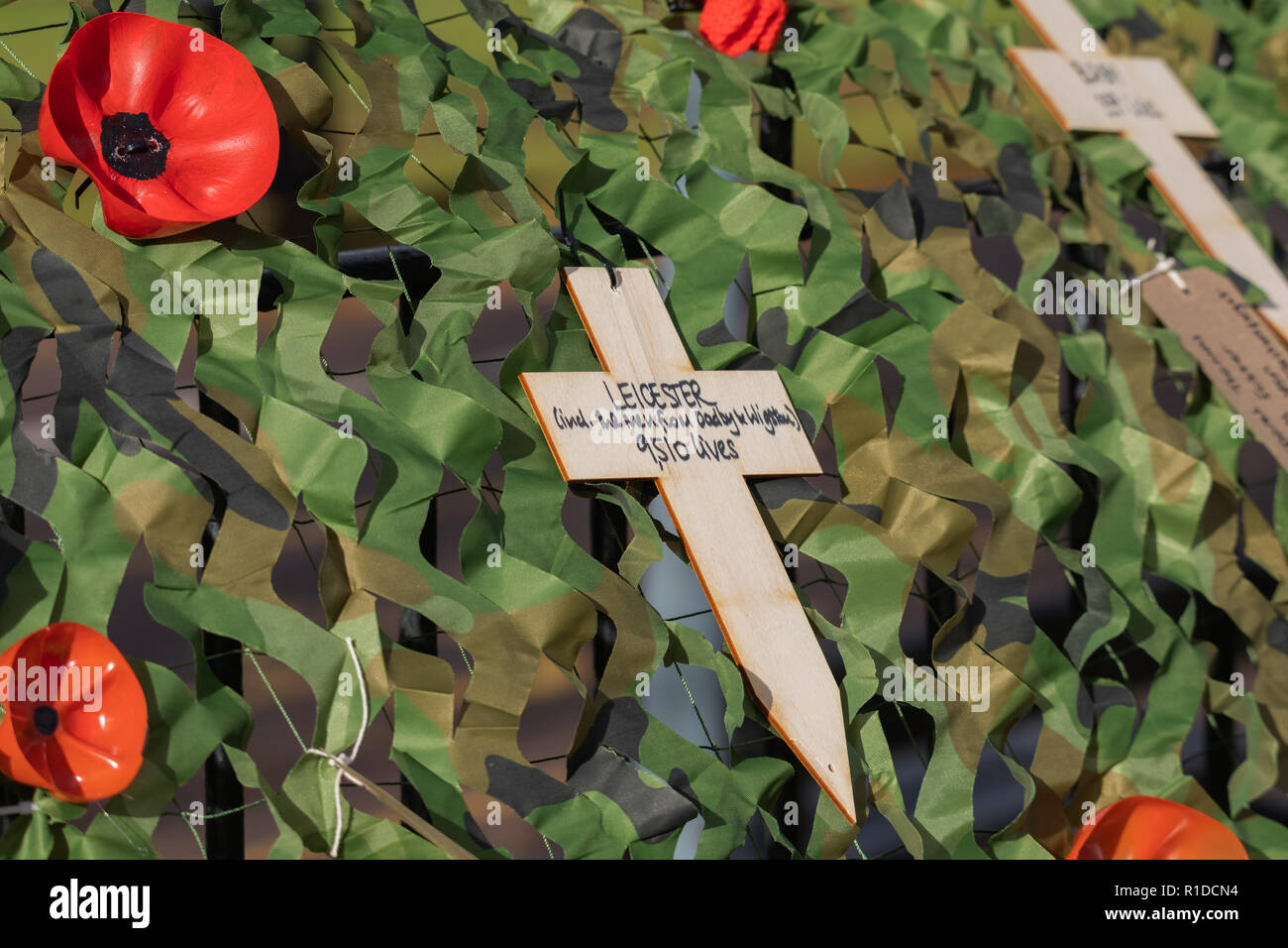 Leicester, UK. 11th Nov, 2018. 100 years on from World War One ...