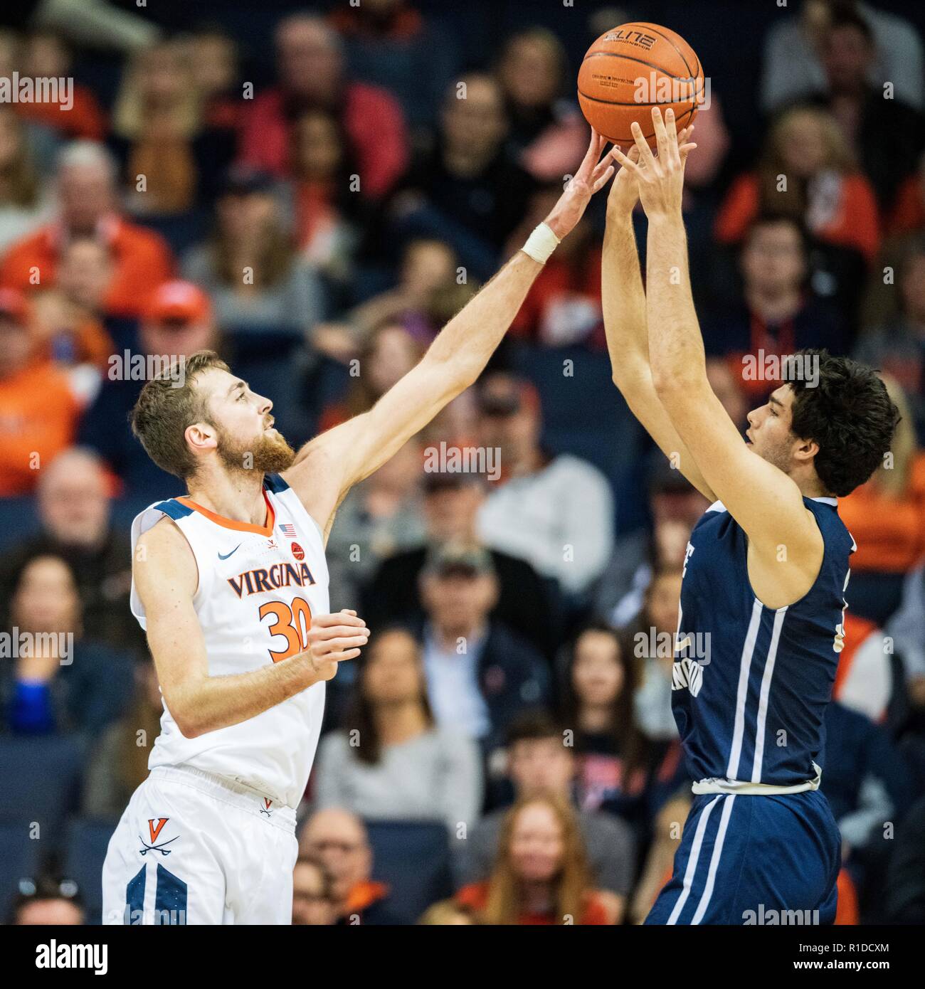 Virginia Cavaliers forward Jay Huff (30) during the NCAA Basketball ...