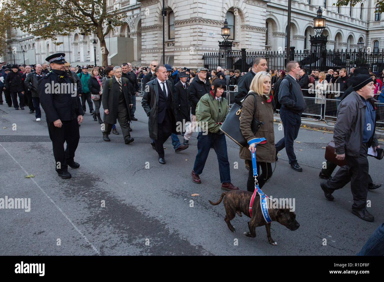 London, UK. 11th November, 2018. Supporters of the far-right National ...