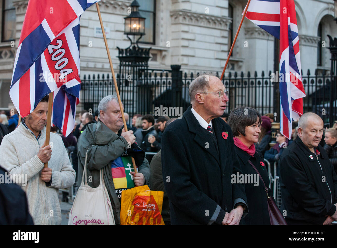 London, UK. 11th November, 2018. Supporters of the far-right National ...