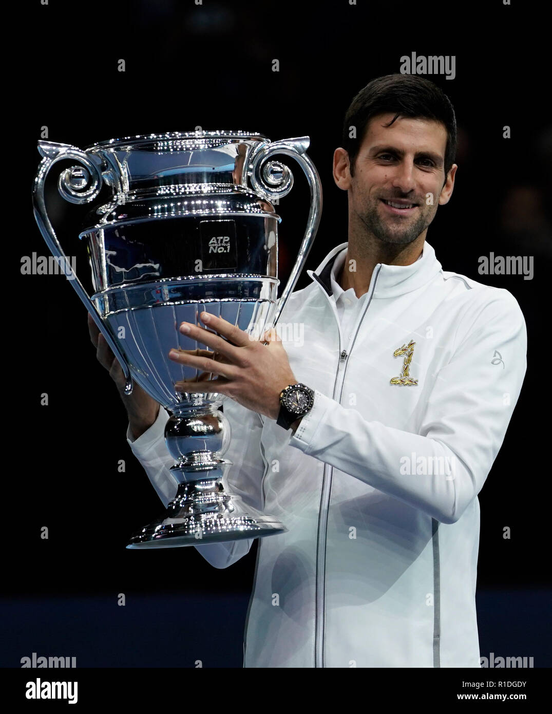 London, UK. 11th Nov, 2018. Novak Djokovic of Serbia poses with the ...