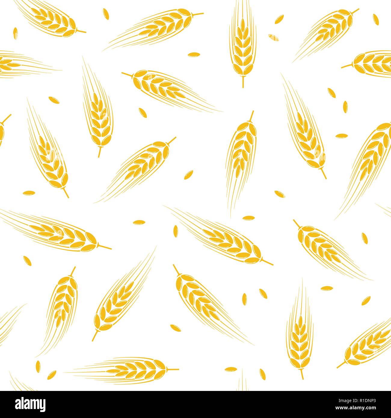 vector seamless wheat, barley or rye background pattern, abstract ...
