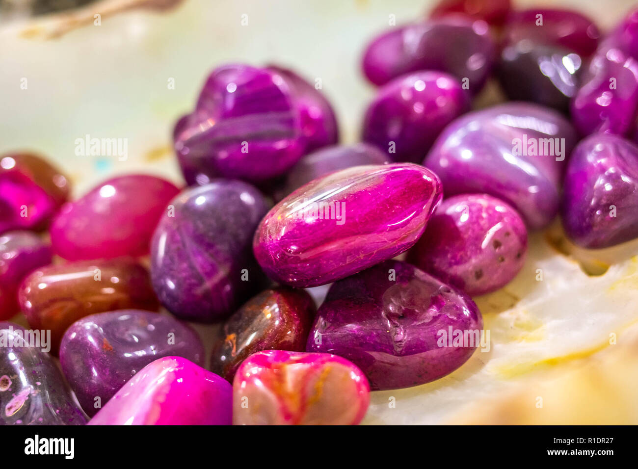 Collection of beautiful mineral stones close up Stock Photo - Alamy