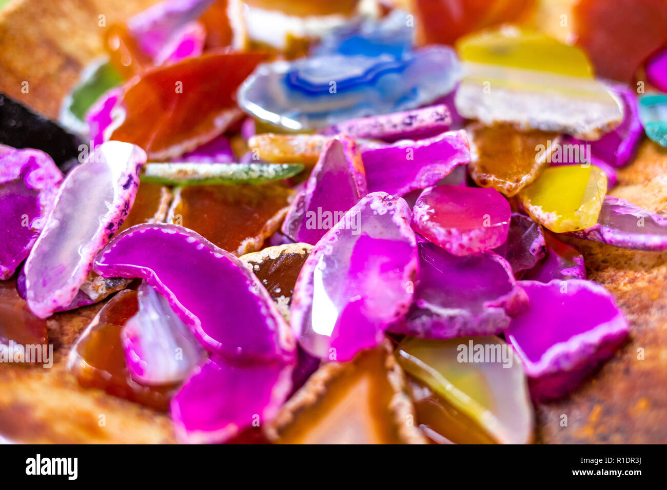 Collection of beautiful mineral stones close up Stock Photo - Alamy