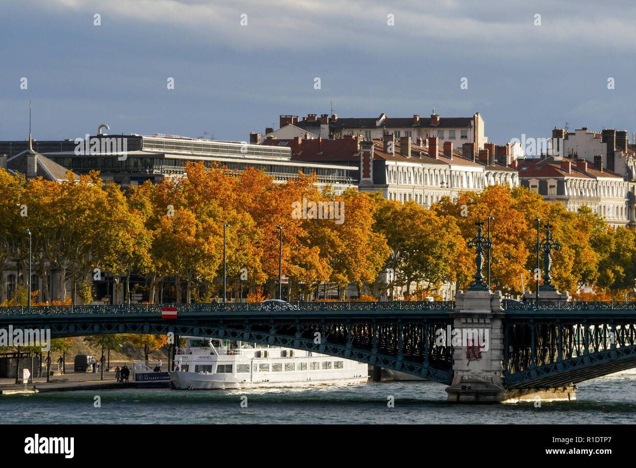 Lyon france autumn river hi-res stock photography and images - Alamy