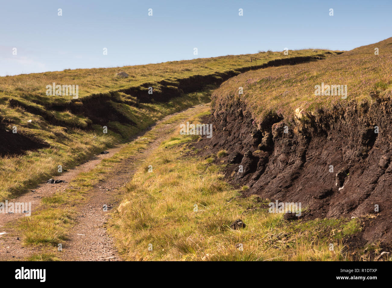 Peat on the way to Culswick Brock, Shetland Stock Photo - Alamy