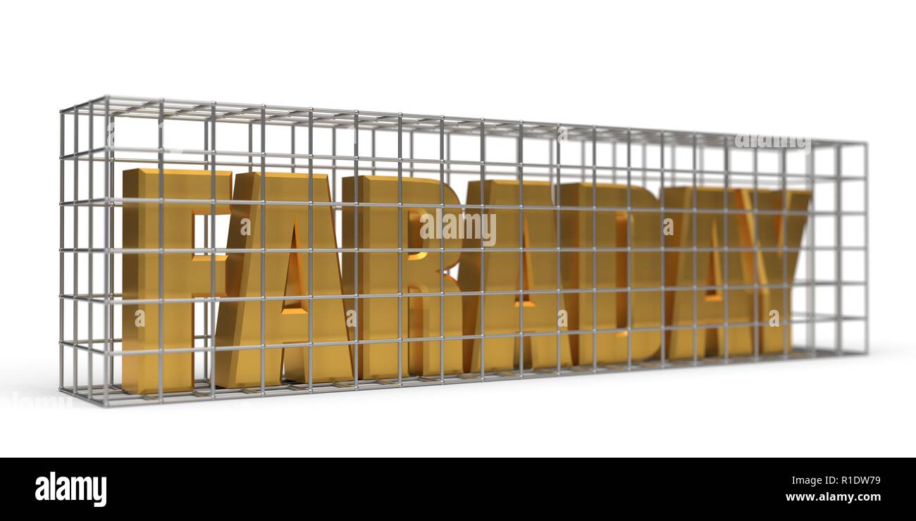 simple faraday cage design made of iron. 3d illustration Stock Photo ...