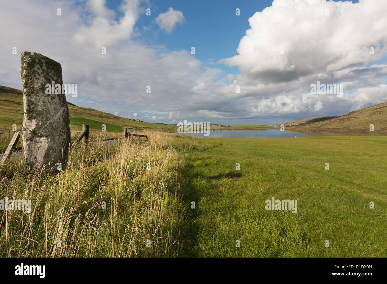 Tingwall Standing Stone, Mainland, Shetland, UK Stock Photo - Alamy