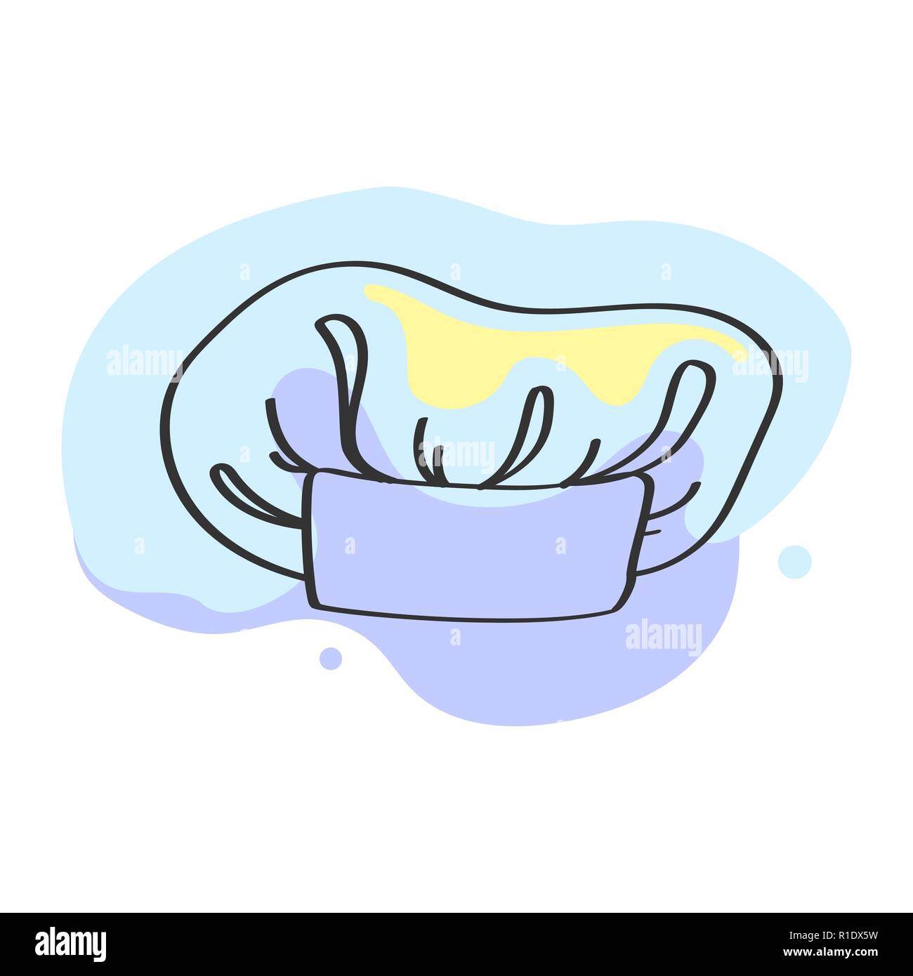 White chef hat isolated on white background line style vector icon ...