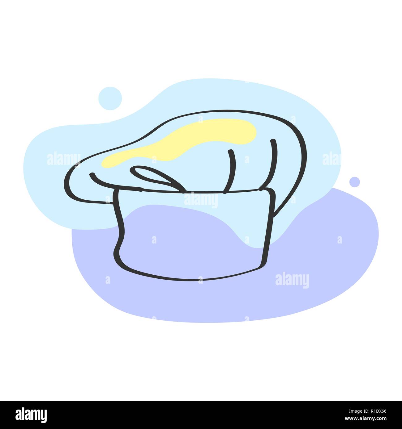 White chef hat isolated on white background line style vector icon ...